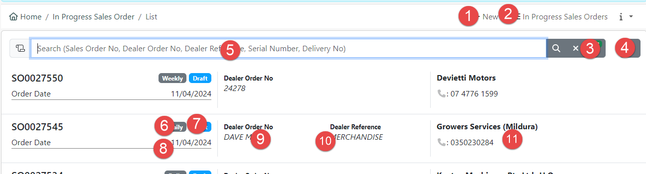 Dealer Online: spare parts orders in progress – Kubota