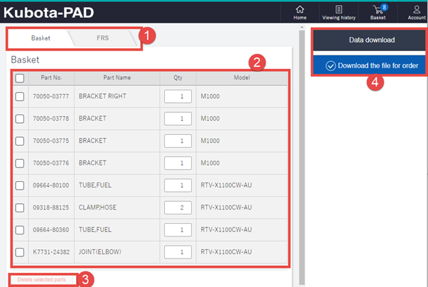 Kubota PAD (KPAD): Shopping Basket – Kubota