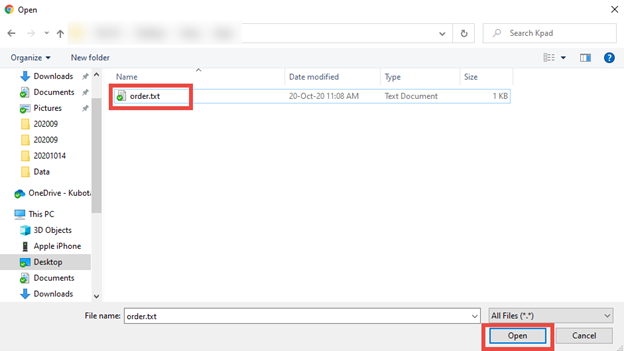 Kubota PAD (KPAD): DOL Uploading – Kubota